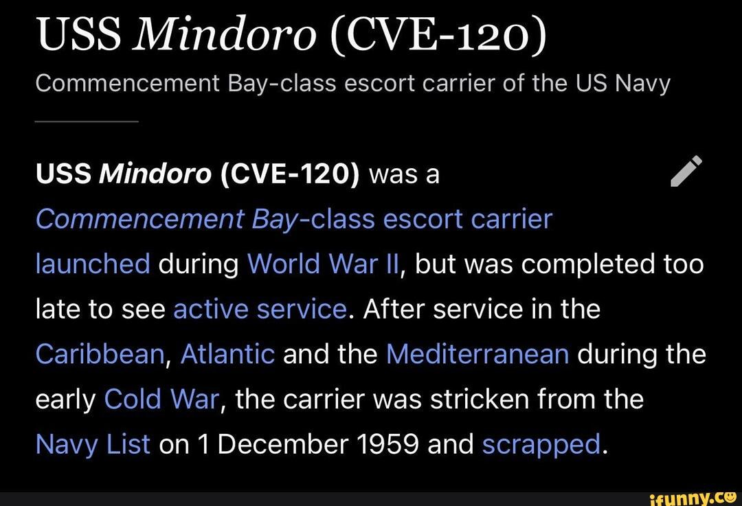USS Mindoro (CVE-120) Commencement Bay-class escort carrier of the US ...