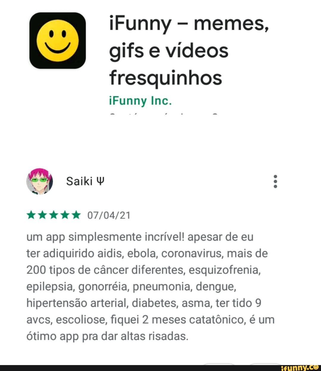 IFunny memes, gifs e vídeos fresquinhos iFunny Inc. um app simplesmente ...