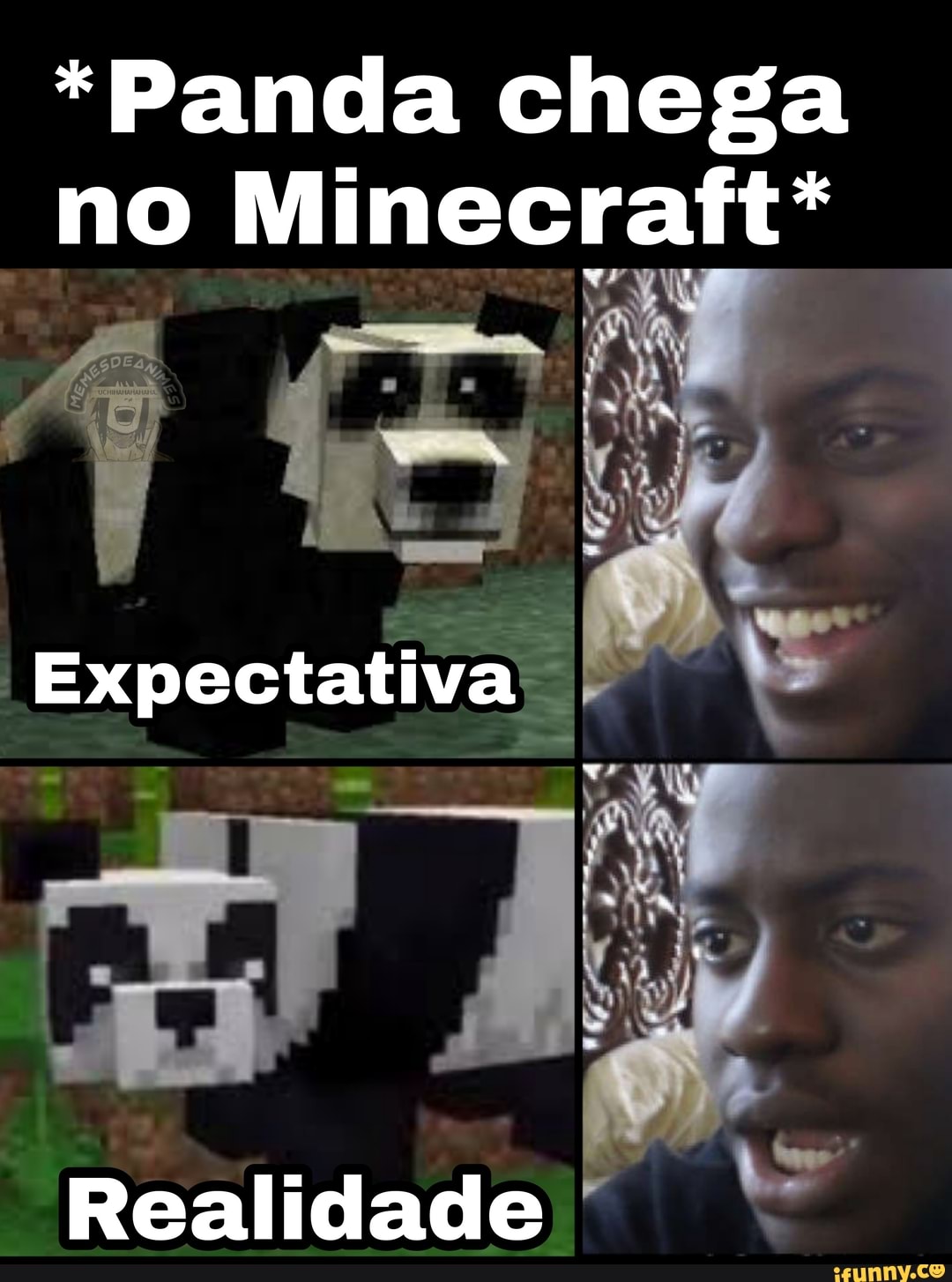 *Panda chega no Minecraft* Expectativa Realidade - iFunny Brazil