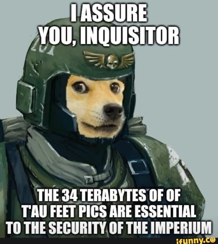 YOU, INQUISITOR THE 34 TERABYTES OF OF TAU FEET PICS ARE ESSENTIAL TO ...
