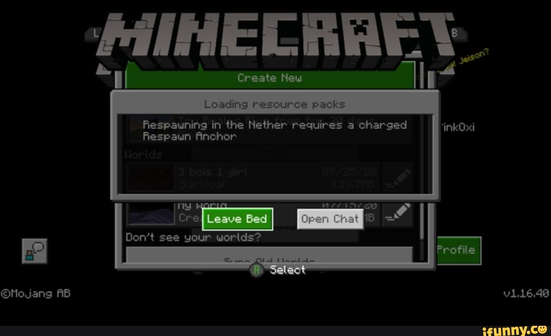 Loading resource packs fiespauning in the Nether requires charged ...