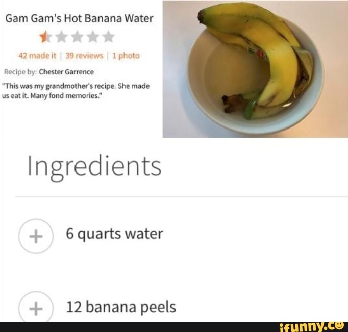 Gam Gams Hot Banana Water
