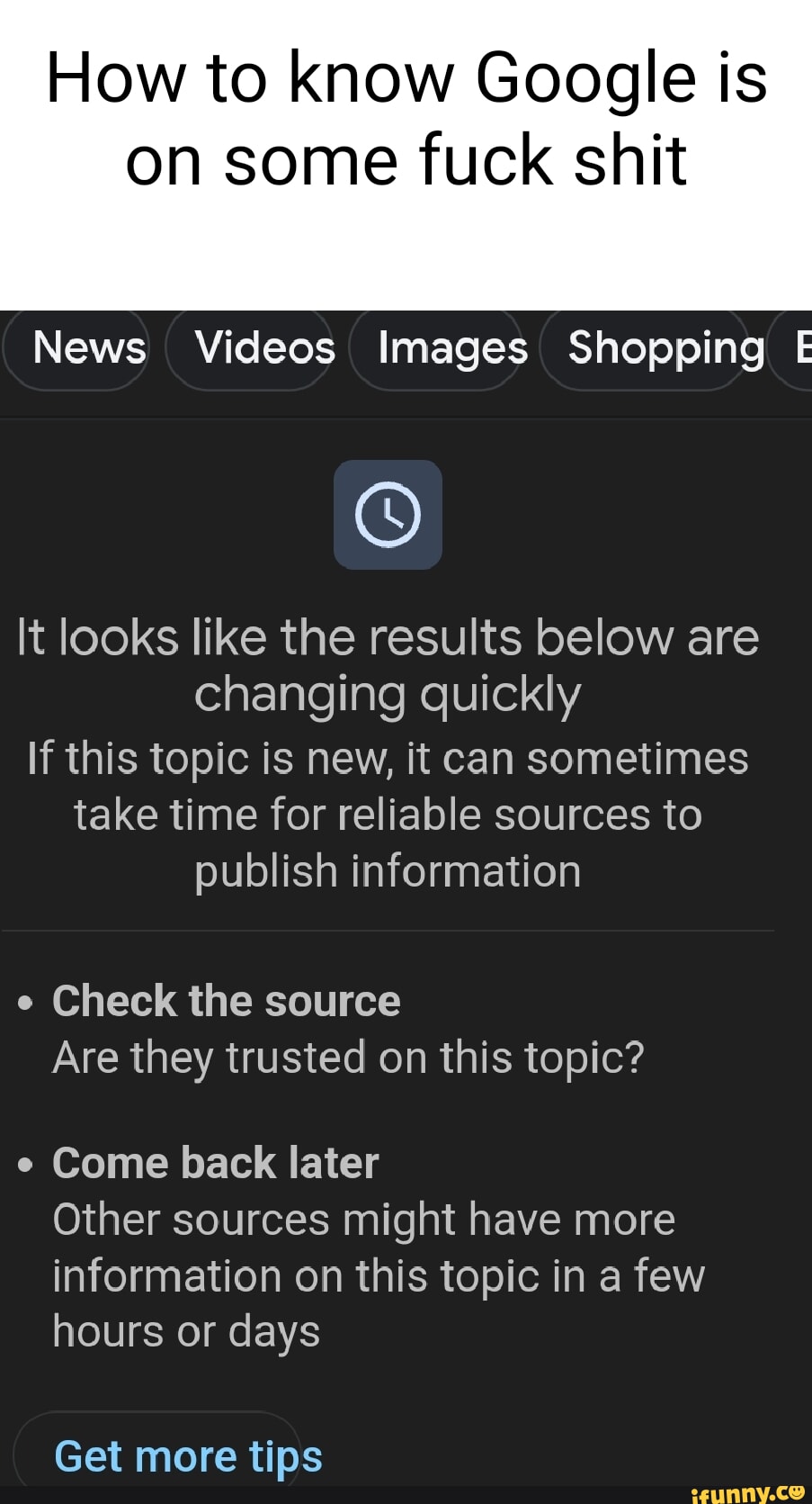 How to know Google is on some fuck shit News Videos Images Shopping It ...
