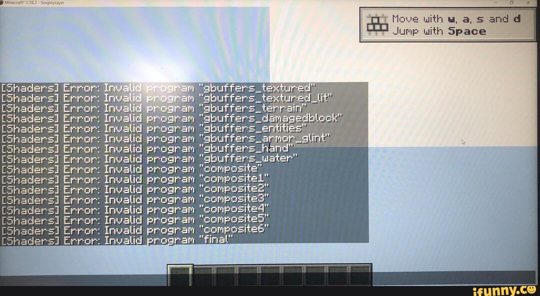 Minecraft 1182 Singleplayer Shaders Error Shaders Error Shaders Error Shaders 