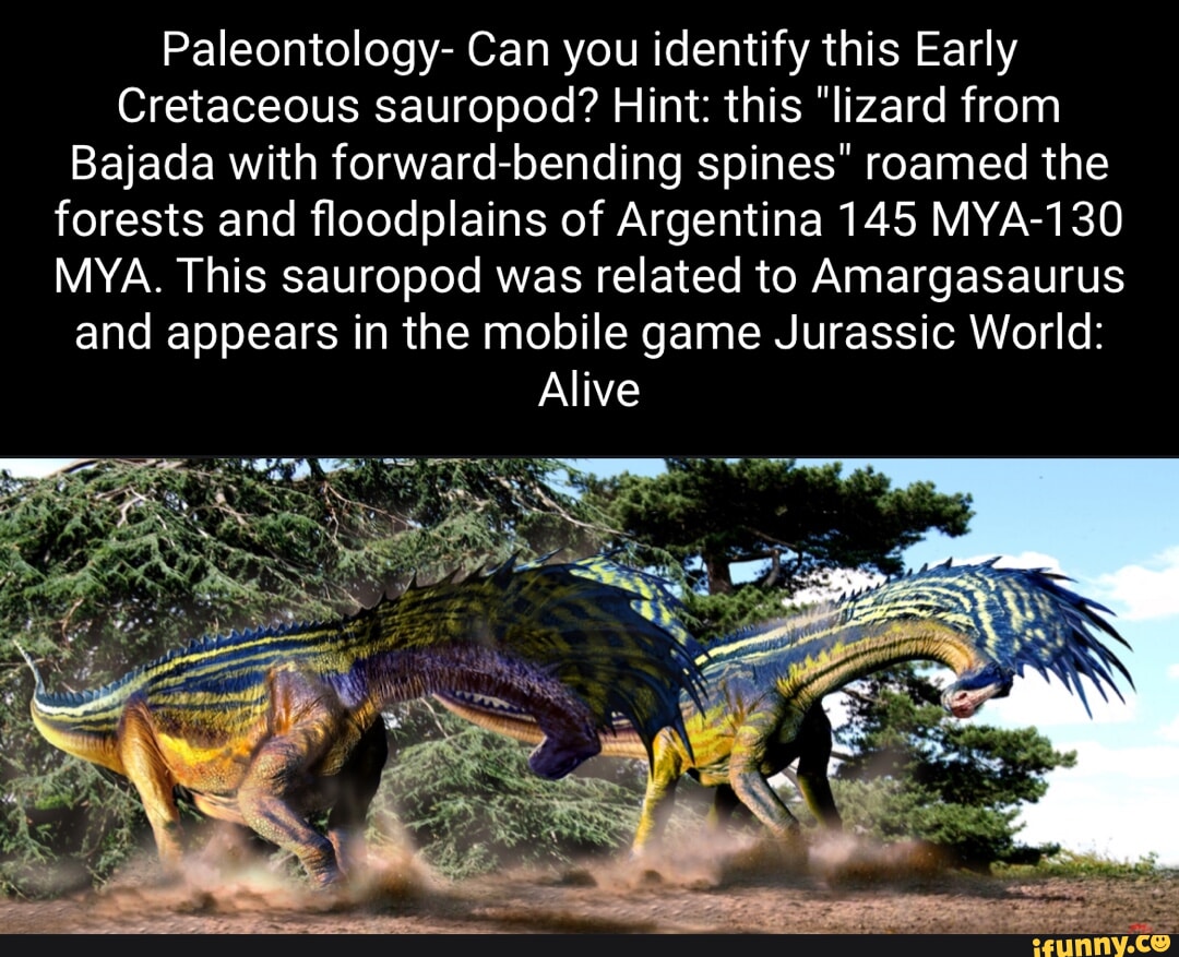 Paleontology- Can you identify this Early Cretaceous sauropod? Hint ...