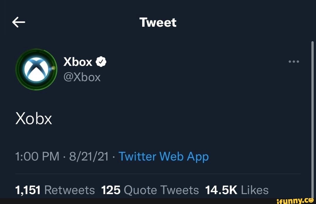 Tweet @Xbox Xobx - iFunny Brazil