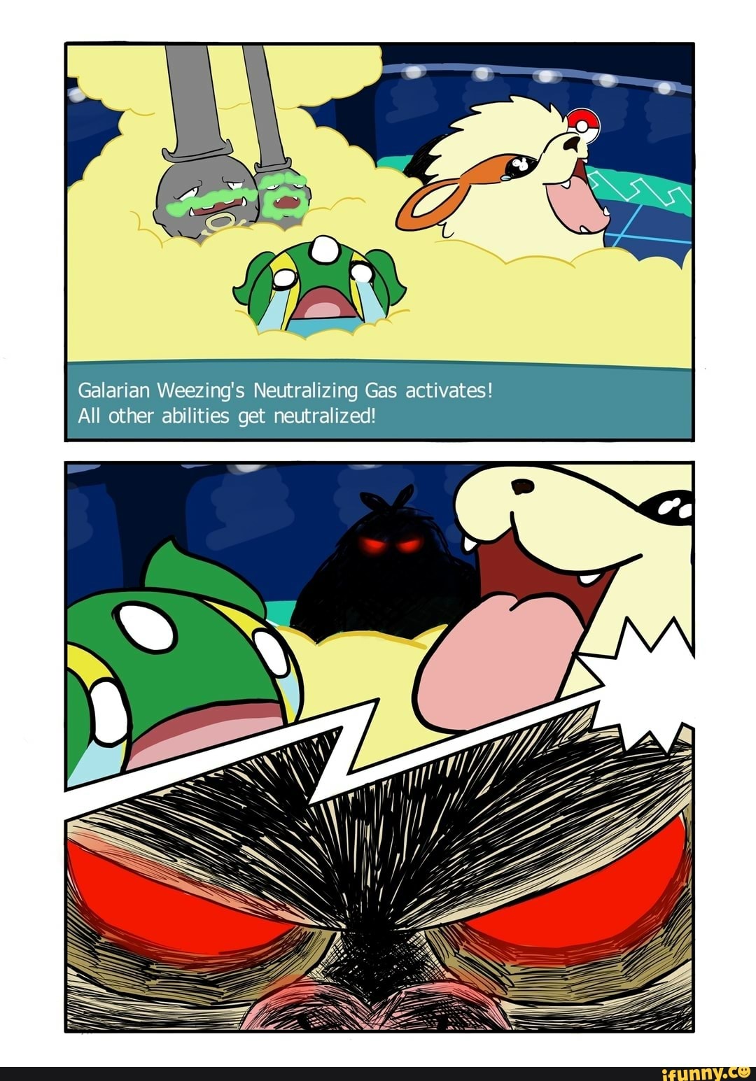 Galarian Weezing's Neutralizing Gas activates! All other abilities get ...