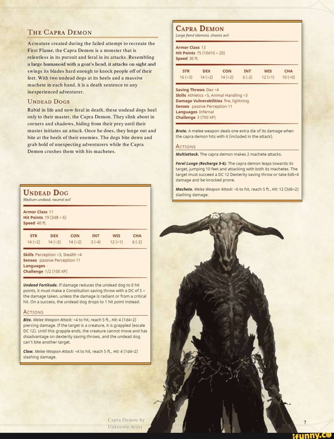 THE Capra DEMON Capra DEMON Acreature created during the failed attempt ...