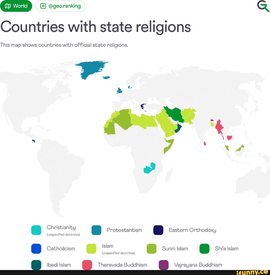 @geo.ranking Countries with state religions This map shows countries ...