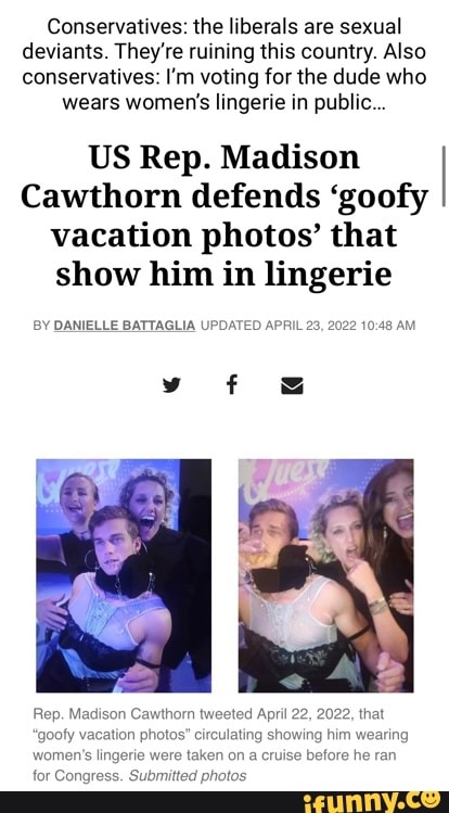 Conservatives: the liberals are sexual deviants. They're ruining this ...