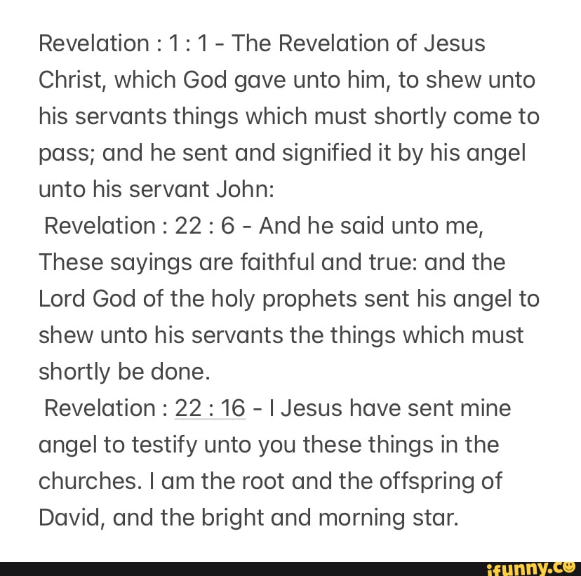 Revelation 1 1 The Revelation Of Jesus Christ Which God Gave Unto