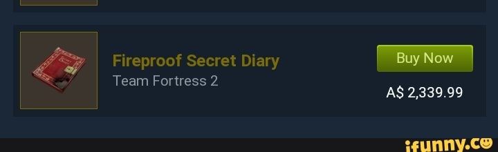 Fireproof Secret Diary Team Fortress 2 AS 2,339.99 - iFunny Brazil