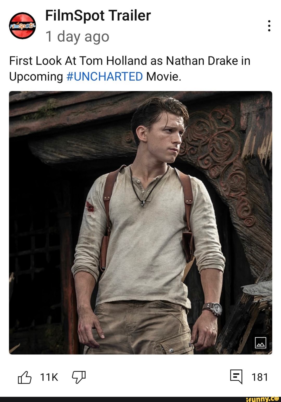 FilmSpot Trailer 1 day ago First Look At Tom Holland as Nathan Drake in ...