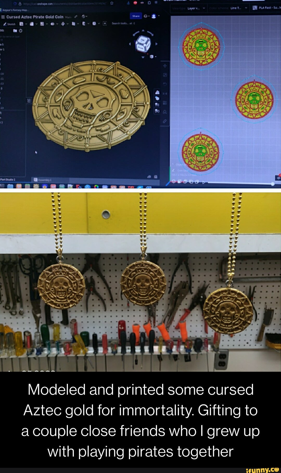Onshape :om Fartasy Map. = Cursed Aztec Pirate Gold Coin By Oe By ...