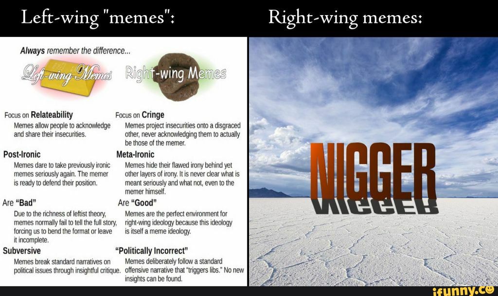 Left-wing "memes': wing memes: Always remember the difference... Right ...