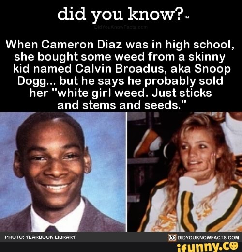 Did you know?. When Cameron Diaz was in high school, she bought some ...