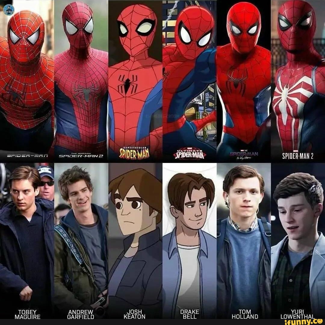 TOBEY ANDREW JOSH DRAKE TOM YURI MAGUIRE GARFIELD KEATON BELL HOLLAND LOWENTHAL. - iFunny Brazil