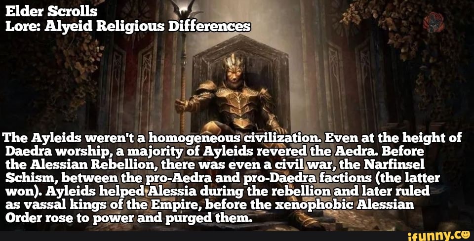 Elder Scrolls V} Lore: Alyeid Religious Differences 5 ªº 7: The Ayleids ...