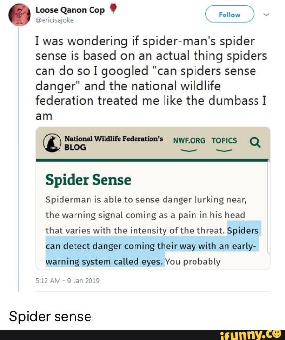 FLzr'vamze Iwas wondering if spider-man's spider sense is based on an ...