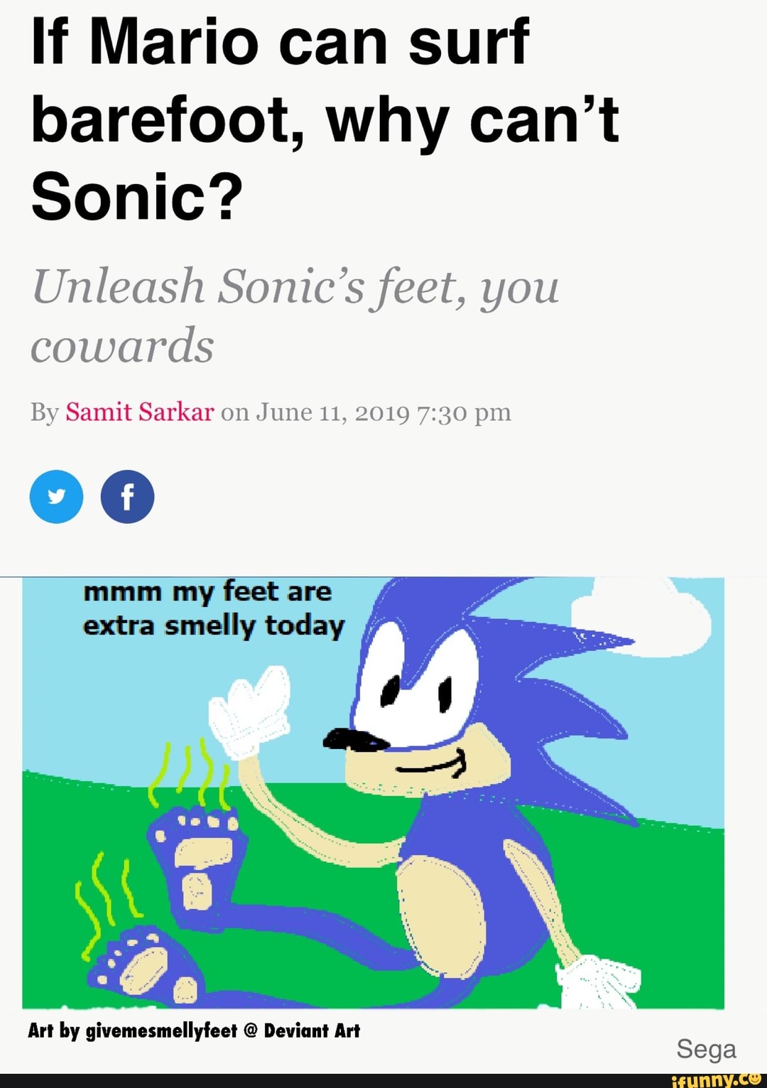 If Mario can surf barefoot, why can’t Sonic? Unleash Sonic’sfeet, you ...