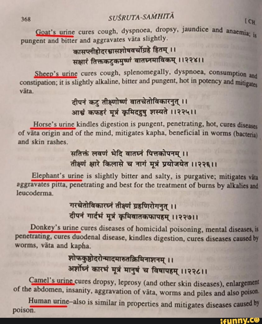 368 SUSRUTA-SAMHITA *s urine cures cough, dyspnoea, dropsy, jaundice ...