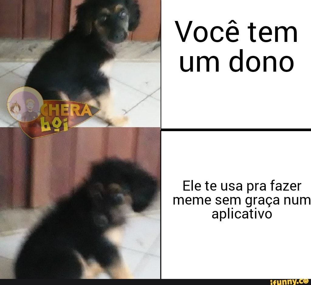 Você tem um dono Ele te usa pra fazer meme sem graça num aplicativo ...