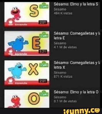 Sésamo: Elmo y la letra Sésamo: Comegalietas y letra E Sésamo ...
