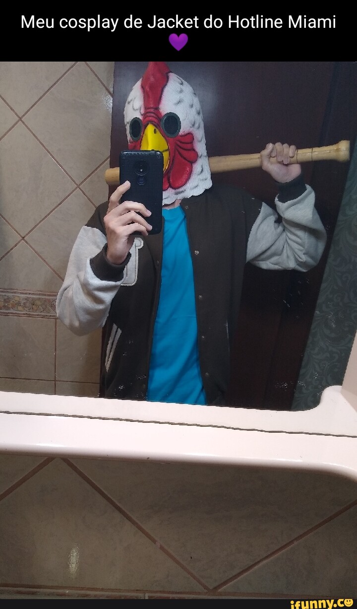 Meu cosplay de Jacket do Hotline Miami - iFunny Brazil