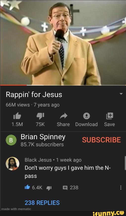 Rappin' for Jesus views 7 years ago A OO 1.5M Share Download Save Brian ...