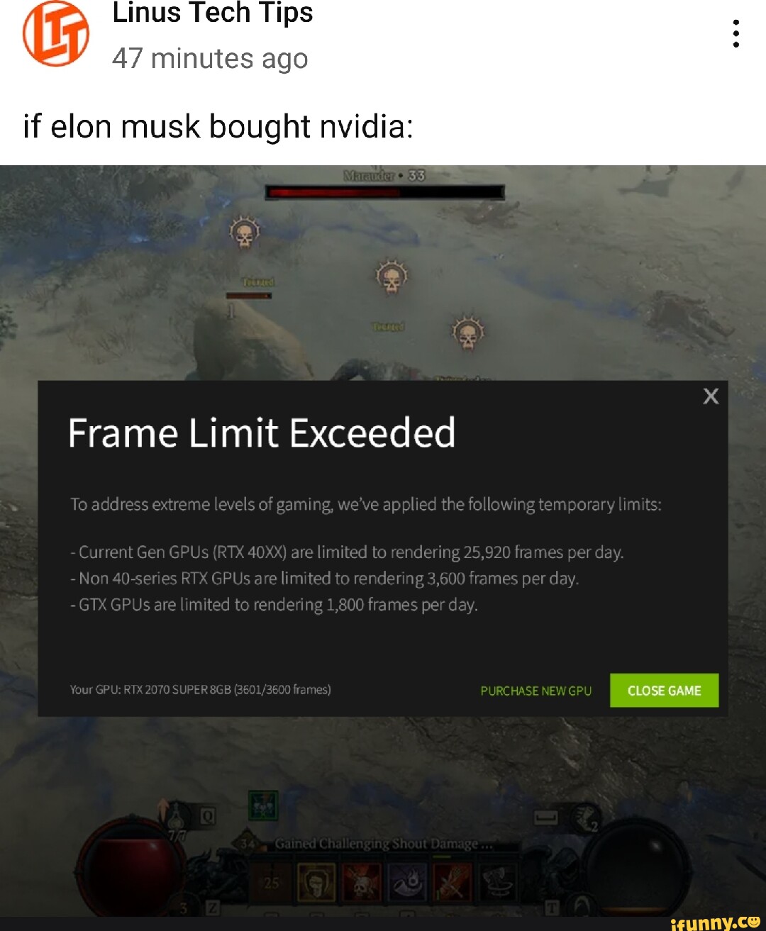 ( Linus Tech Tips 47 minutes ago if elon musk bought nvidia: Frame ...