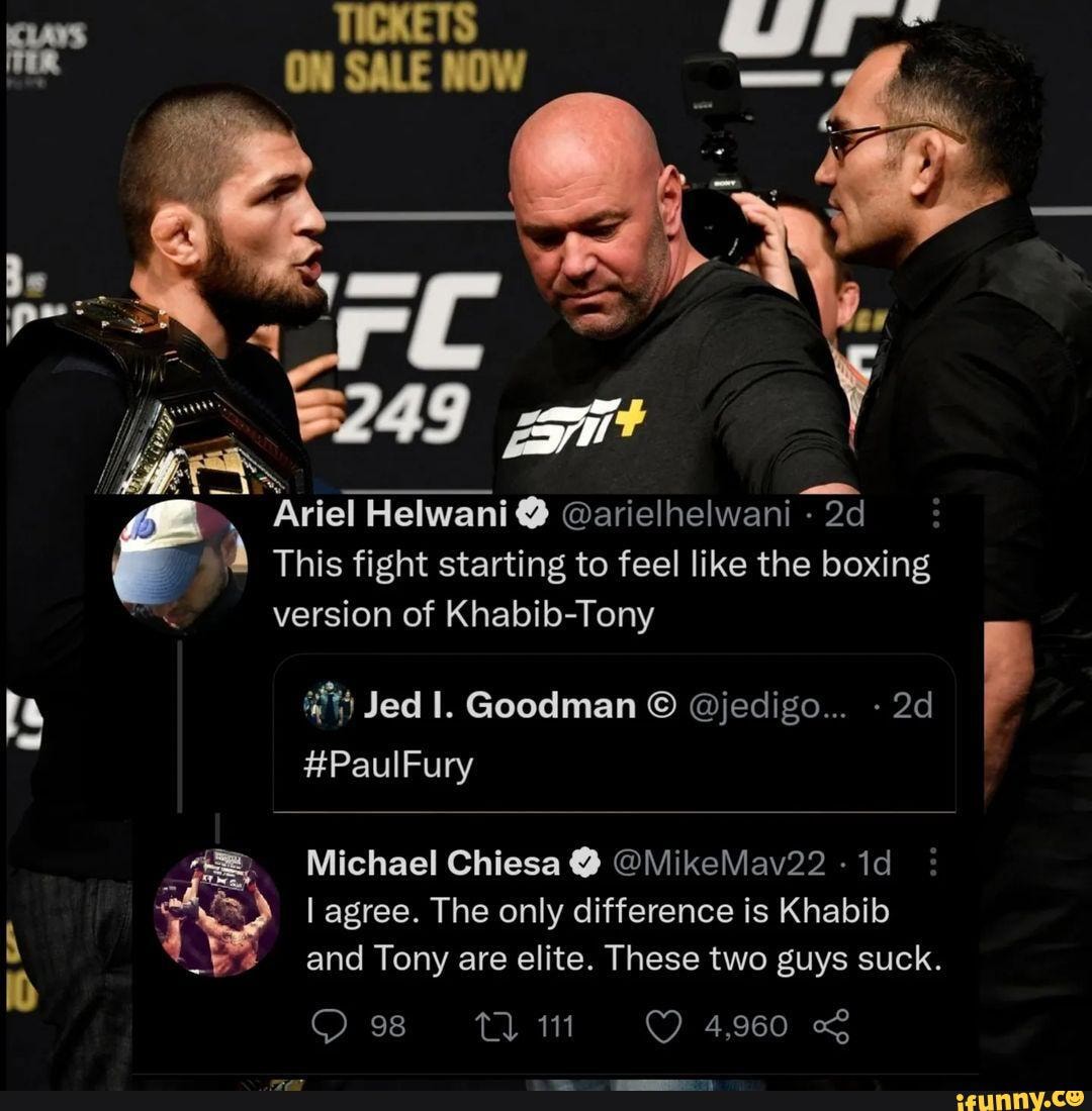 Ariel Helwani @ @arielhelwani - This fight starting to feel like the ...