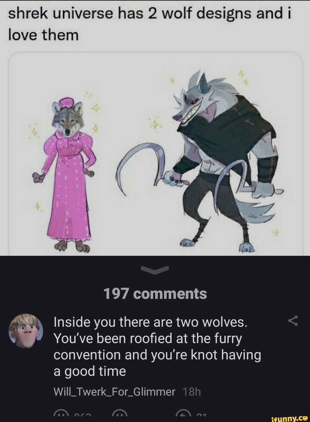 Shrek universe has 2 wolf designs and i love them 197 comments Inside ...