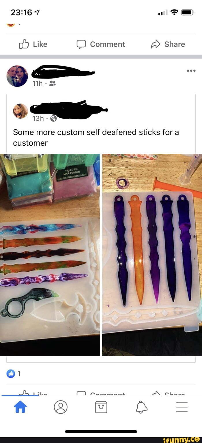 7 Like Comment Share g & Some more custom self deafened sticks for a ...