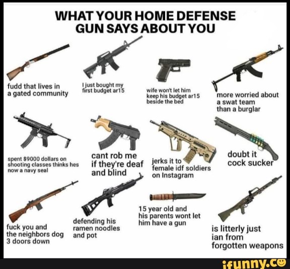 WHAT YOUR HOME DEFENSE GUN SAYS ABOUT YOU fudd that lives in _Just ...
