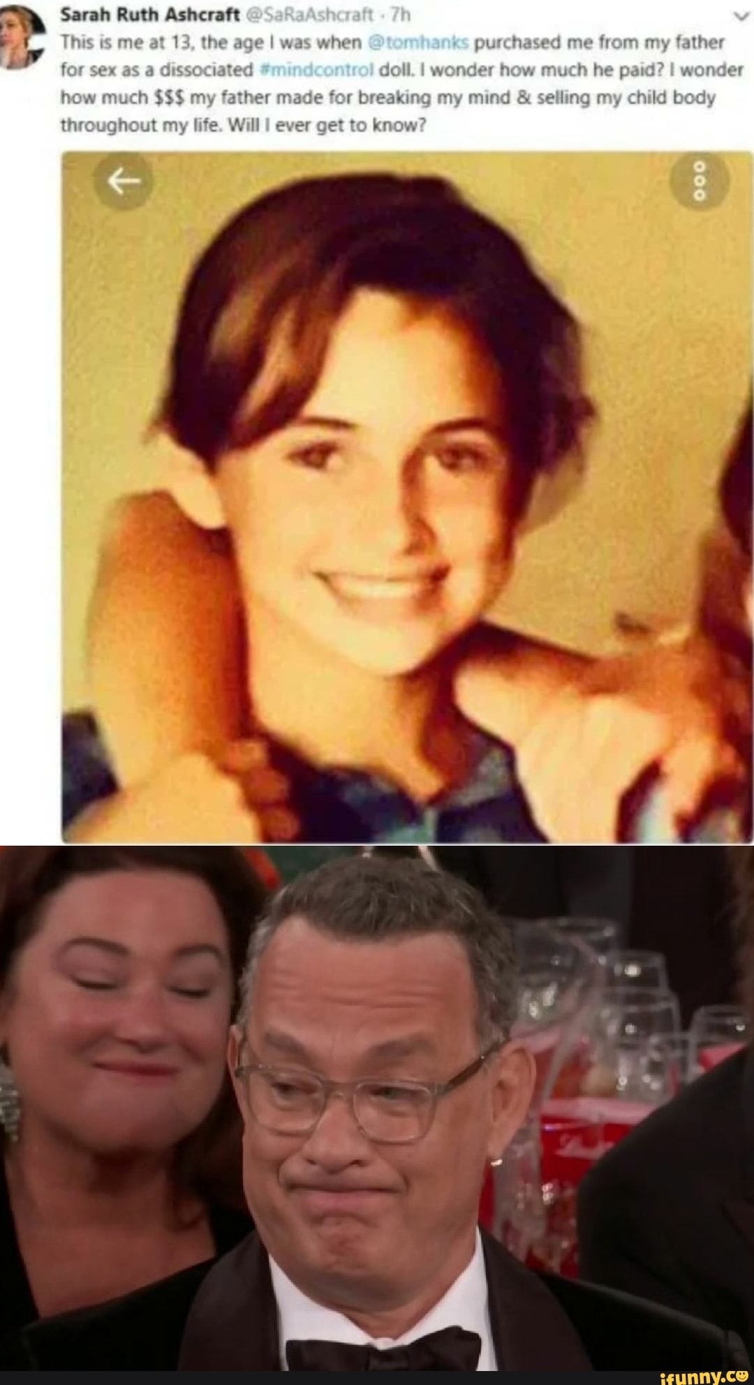 Sarah Ruth Ashcraft This fs me at 13, the age I was when purchesed me ...