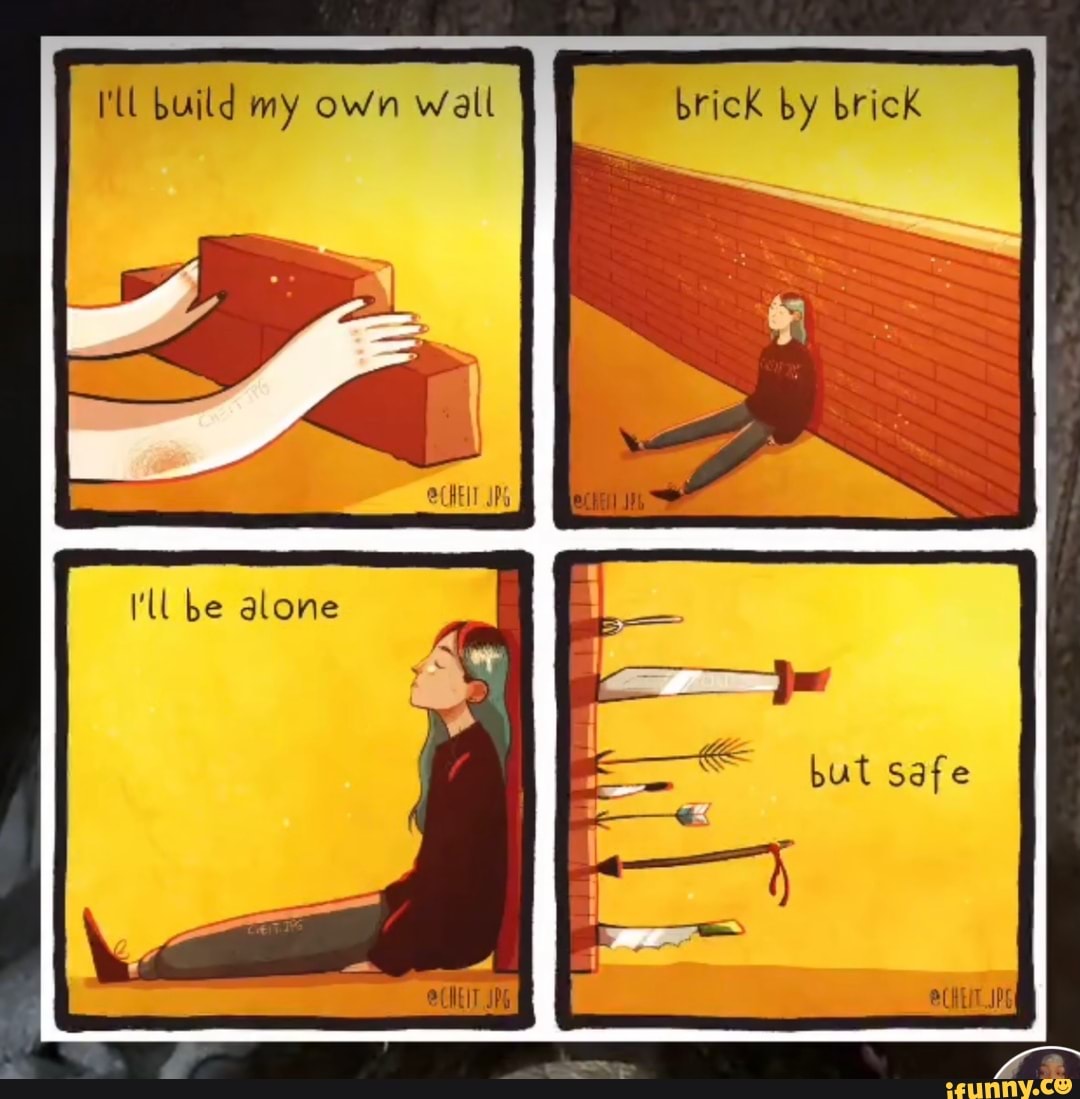 Build my own wall brick by brick I'll be alone but safe - iFunny Brazil