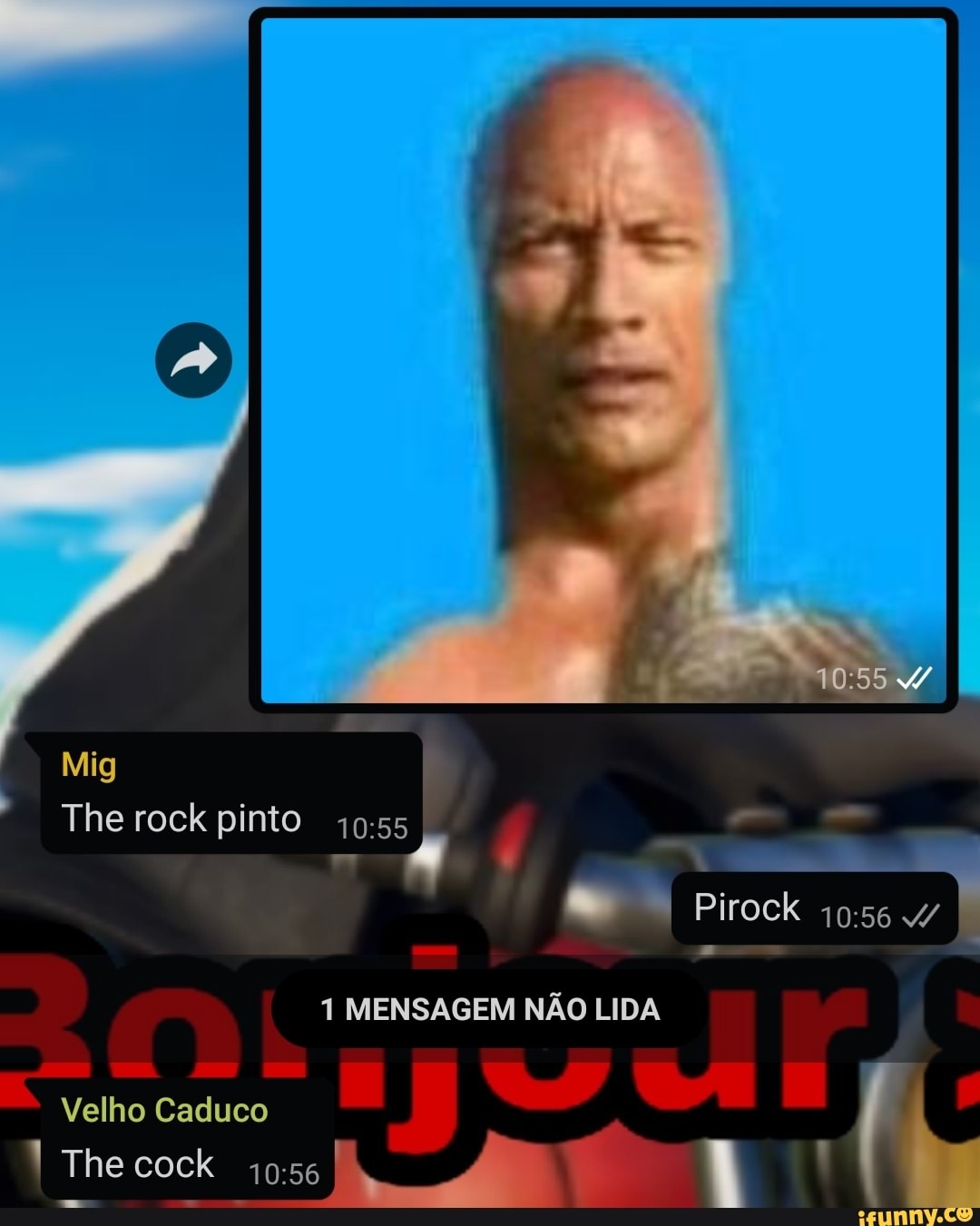 Mig The rock pinto Pirock 1 MENSAGEM NÃO LIDA Velho Caduco IThecock ...