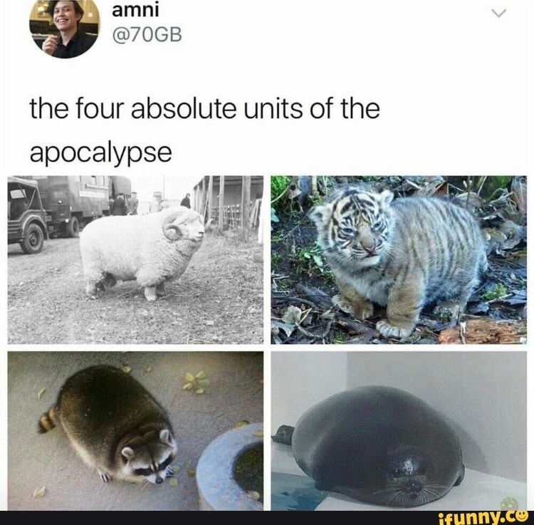 Amni the four absolute units of the apocalypse - iFunny Brazil