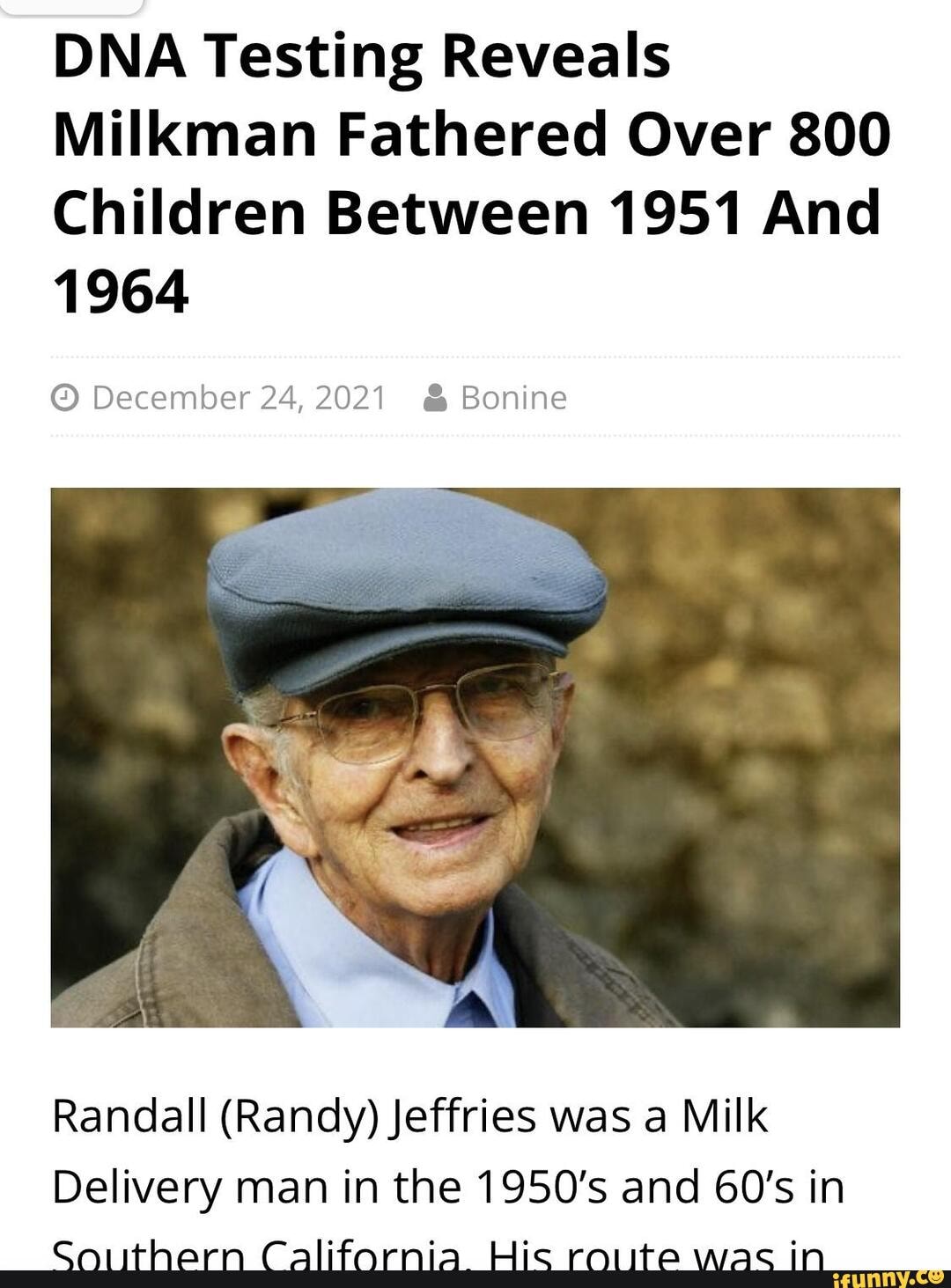 DNA Testing Reveals Milkman Fathered Over 800 Children Between 1951 And ...