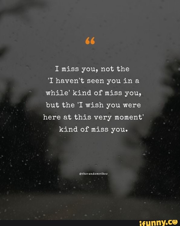 66 I miss you, not the 'I haven't seen you ina while' kind of miss you ...