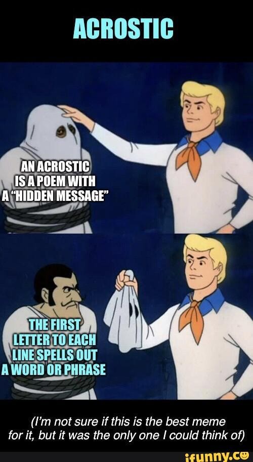 Happy National Poetry Month! - ACROSTIC ACROSTIC APOEM WITH MESSAGE" SS ...