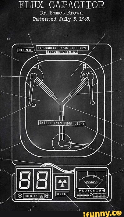 FLUX CAPACITOR Dr. Emmet Brown Patented July 3, 1989. DISCONNECT ...