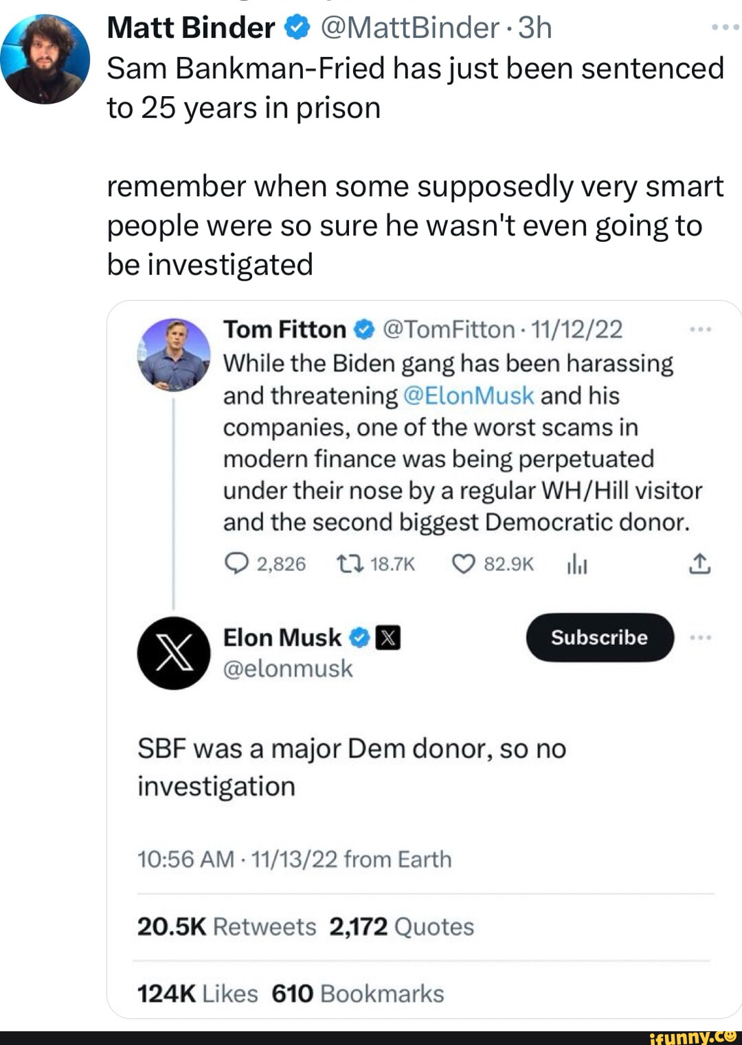 Matt Binder @ @MattBinder Sam Bankman-Fried has just been sentenced to ...