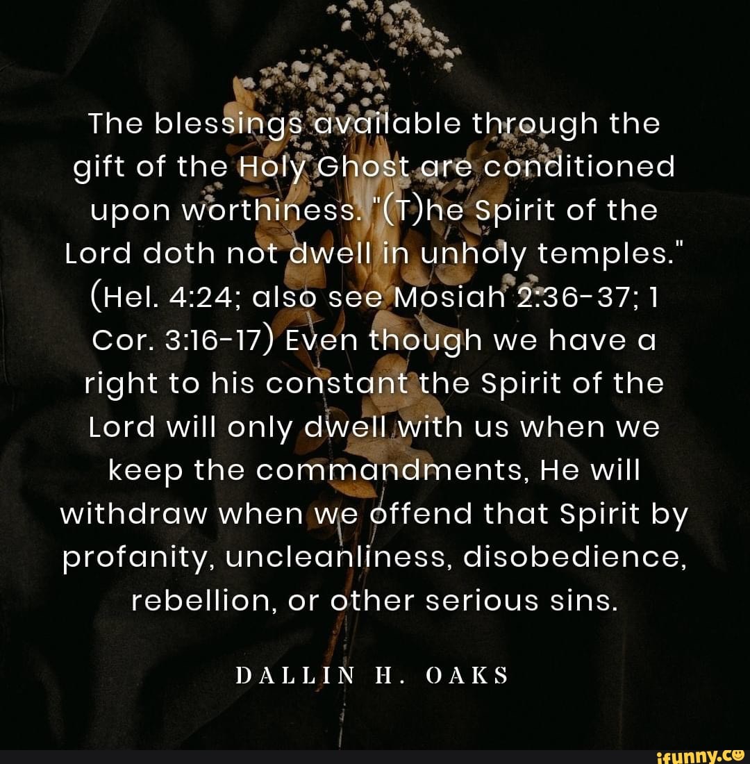 The blessings available through the gift of the Holy Ghost are ...