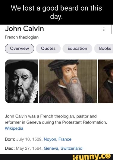 Reformation Sunday John Calvin