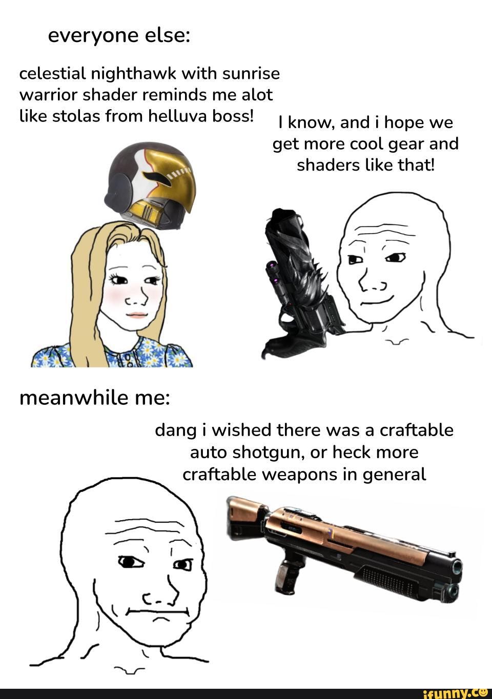 Everyone else: celestial nighthawk with sunrise warrior shader reminds ...