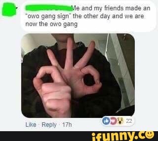 And my friends made an 'owo gang sign' the other day and we are now the ...