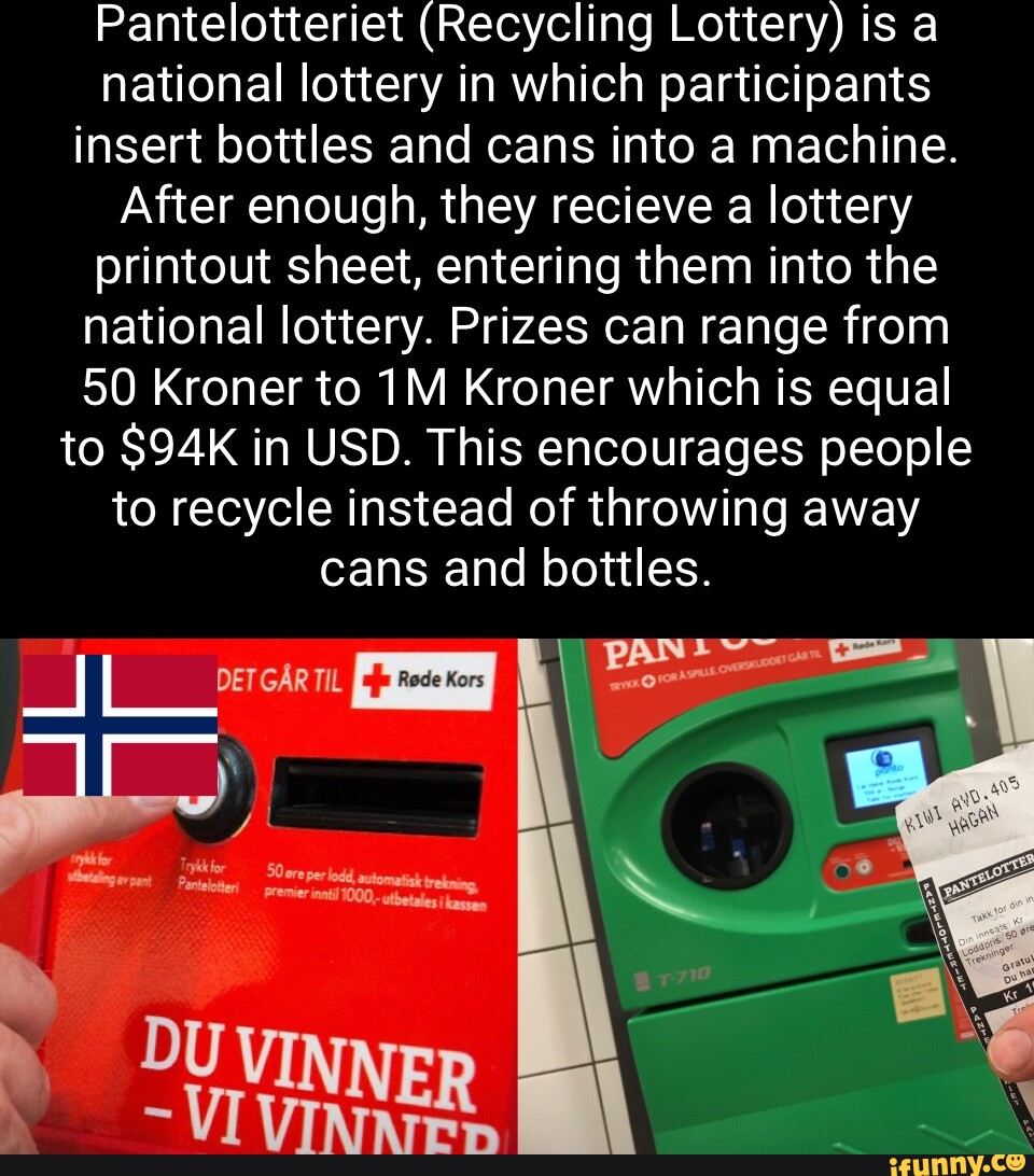 Pantelotteriet (Recycling Lottery) is a national lottery in which ...