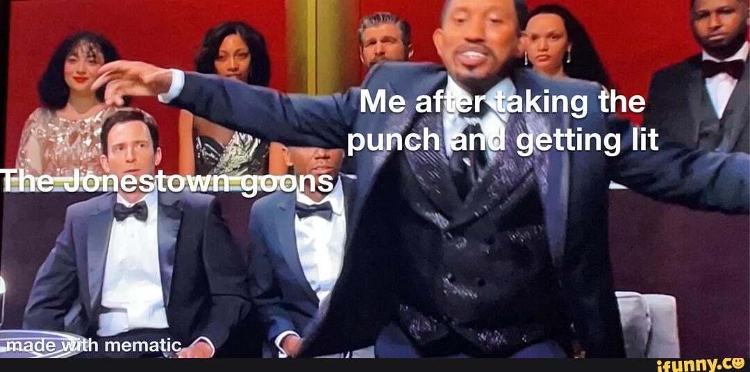 The Jonestown- with goons Me afterstaking the punch ant getting lit ...