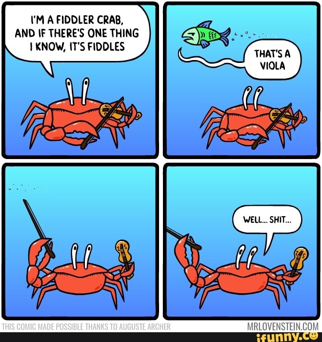 FIDDLER CRAB, On THIS COMIC MADE POSSIBLE THANKS TO AUGUSTE ARCHER ...